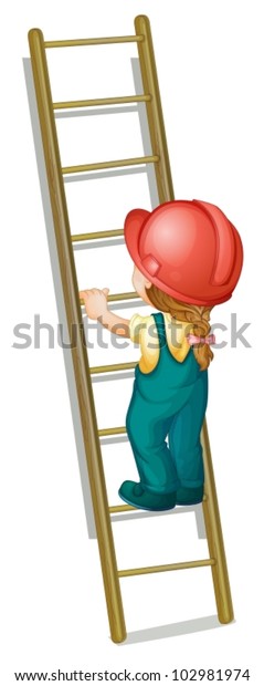 Illustration Kid Going Ladder Stock Vector (Royalty Free) 102981974