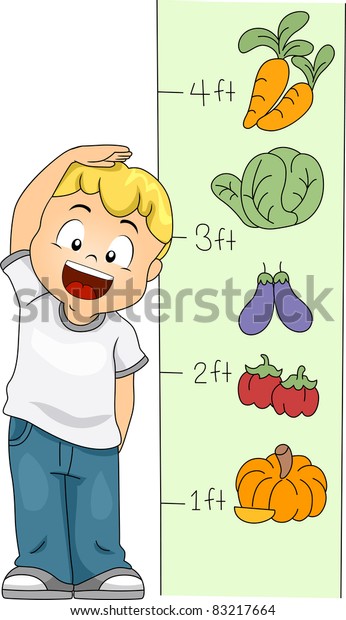 Illustration Kid Measuring His Height Stock Vector (Royalty Free ...