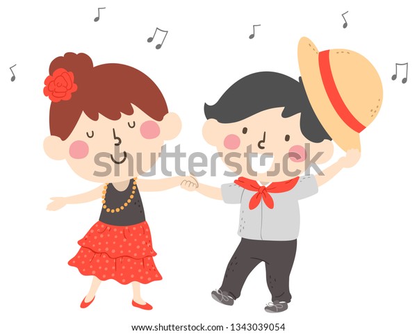 Illustration Kids Dancing Performing During National Stock Vector ...