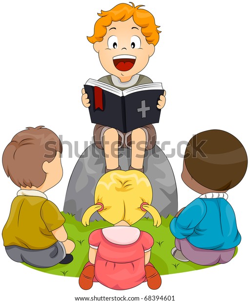 Illustration Kids Having Bible Study Stock Vector (Royalty Free) 68394601