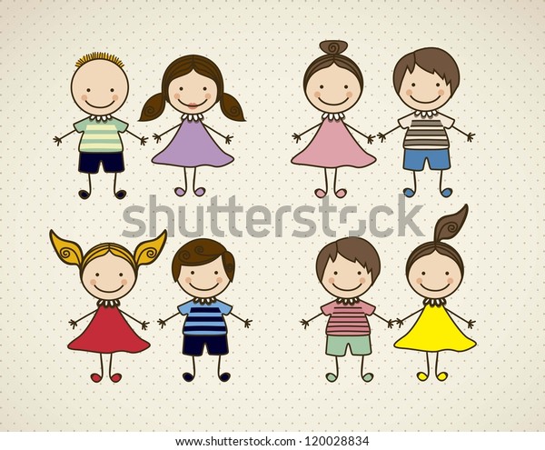 Illustration Kids Icons Kids Groups Vector Stock Vector (Royalty Free ...