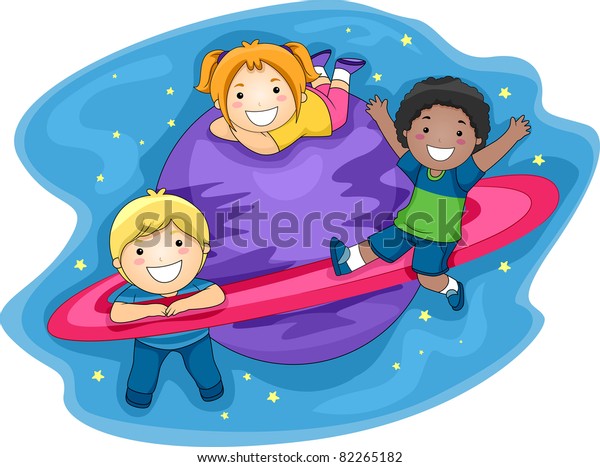 Illustration Kids Playing Outer Space Stock Vector (Royalty Free) 82265182