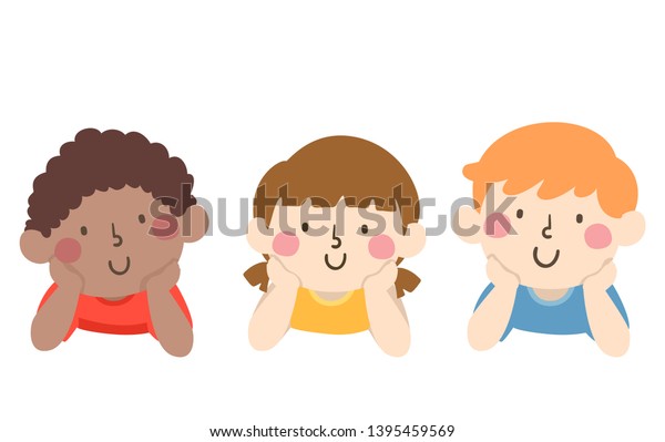 Illustration Kids Waiting Posing Their Hands Stock Vector (Royalty Free ...