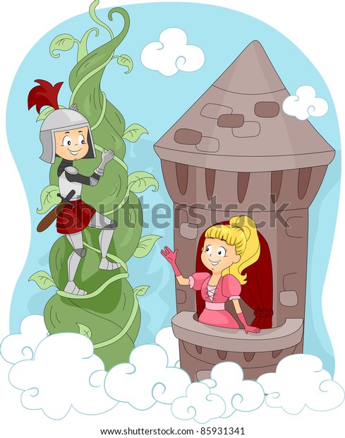 Illustration Knight Rescuing Princess Stock Vector (Royalty Free) 85931341