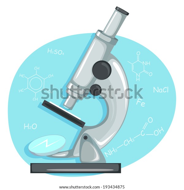 Illustration Laboratory Microscope Chemical Formulas Stock Vector ...