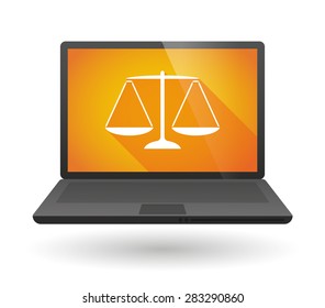Illustration Laptop Icon Weight Scale Stock Vector (Royalty Free ...