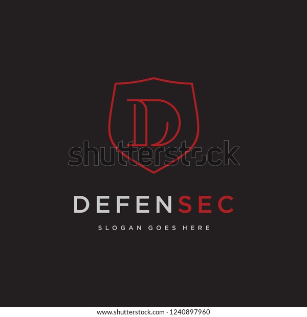 Illustration Letter D On Shield Logo Stock Vector (Royalty Free ...
