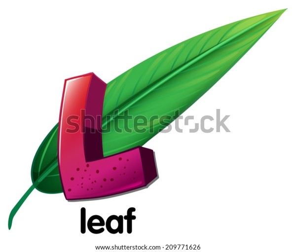 Illustration Letter L Leaf On White Stock Vector (Royalty Free) 209771626