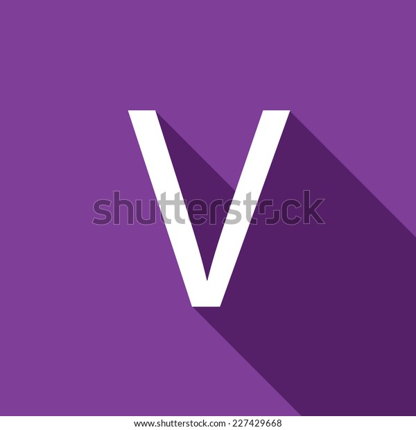 Illustration Letter Long Shadow Letter V Stock Vector (Royalty Free ...