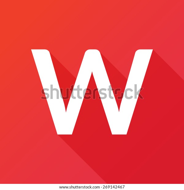Illustration Letter Long Shadow Letter W Stock Vector (Royalty Free ...