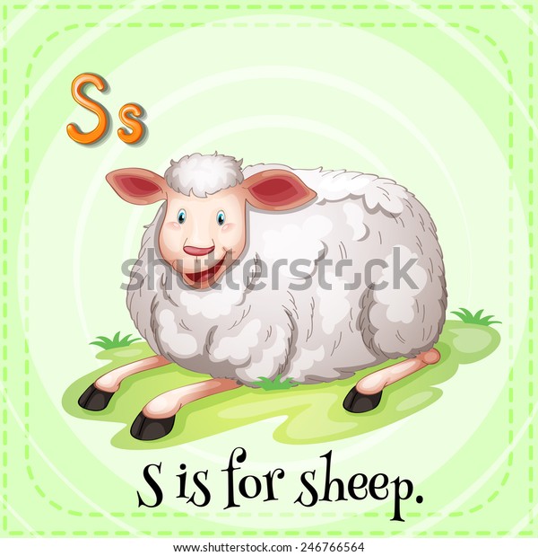 Illustration Letter S Sheep Stock Vector (Royalty Free) 246766564