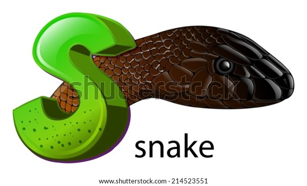 Illustration Letter S Snake On White Stock Vector (Royalty Free ...