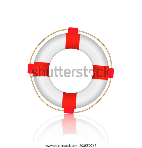 Illustration Life Preserver Isolated On White Stock Vector (Royalty ...