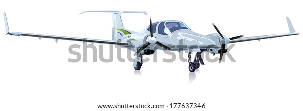 Illustration Light Aircraft Simple Gradients Only Stock Vector (Royalty ...