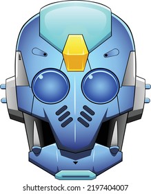 Illustration Light Blue Robot Head Stock Vector (Royalty Free ...