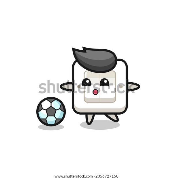 Illustration Light Switch Cartoon Playing Soccer Stock Vector (Royalty ...