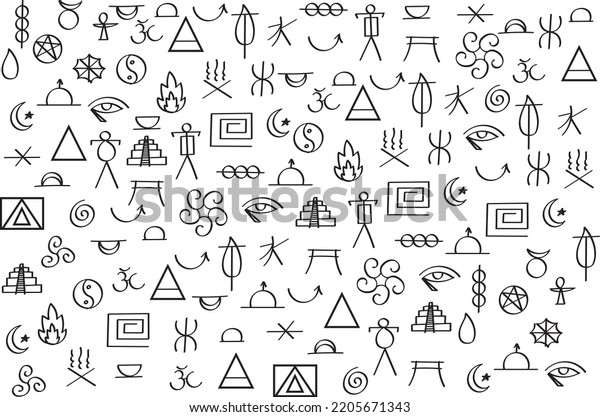 Illustration Line Ancient Symbol Pattern Background Stock Vector ...