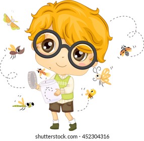 163 Kids observing insects Stock Illustrations, Images & Vectors ...