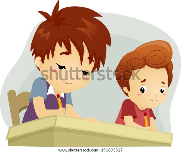 Illustration Little Boy Trying Copy His Stock Vector (Royalty Free ...