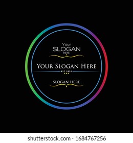 Illustration Logo Circle Black Background Color Stock Vector (Royalty ...