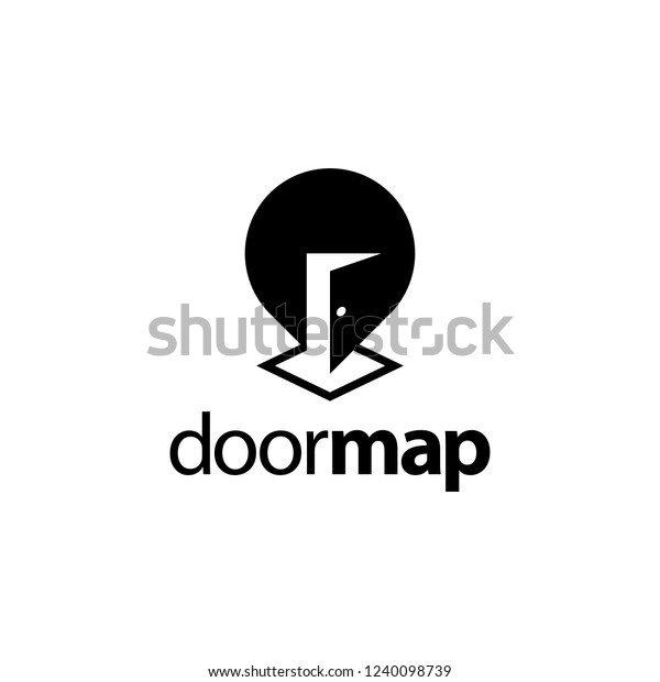 Illustration Logo Combination Door Map Pin Stock Vector (Royalty Free ...