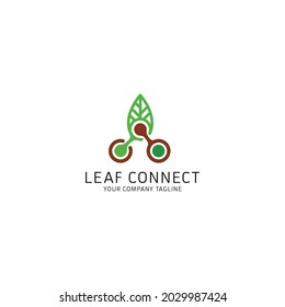 Illustration Logo Concept Leaf Connections Stock Vector (Royalty Free ...