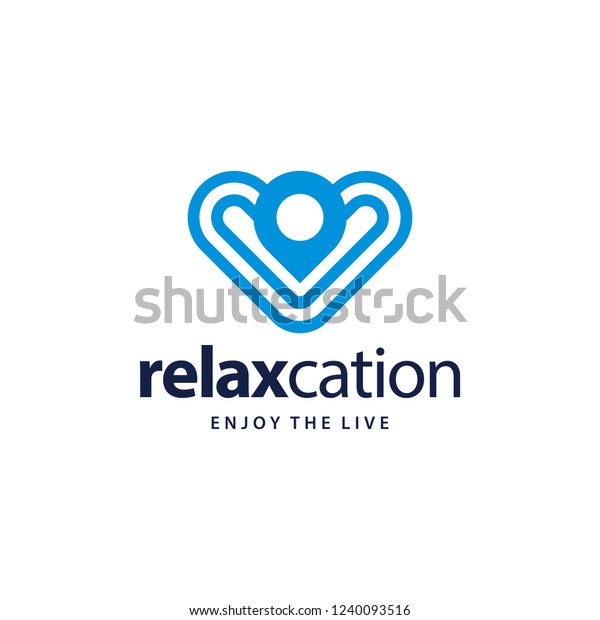 Illustration Logo Relax Concept Location Map Stock Vector (Royalty Free ...