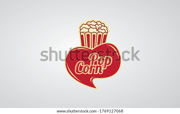Illustration Logo Snack Popcorn Red Color Stock Vector (Royalty Free ...