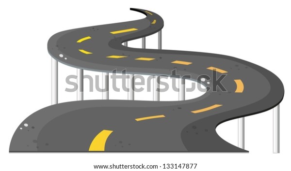 Illustration Long Road On White Background Stock Vector (Royalty Free ...