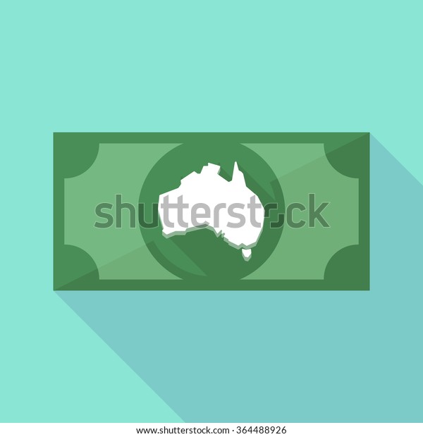 Illustration Long Shadow Banknote Icon Map Stock Vector (Royalty Free ...