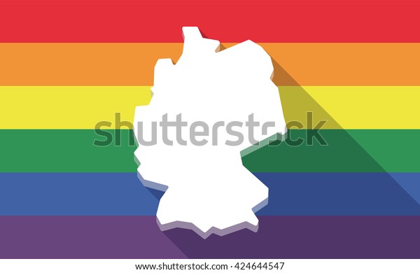 Illustration Long Shadow Gay Pride Flag Stock Vector Royalty Free