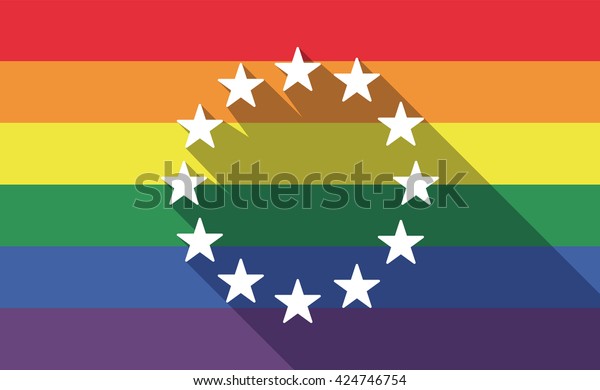 Illustration Long Shadow Gay Pride Flag Stock Vector Royalty Free