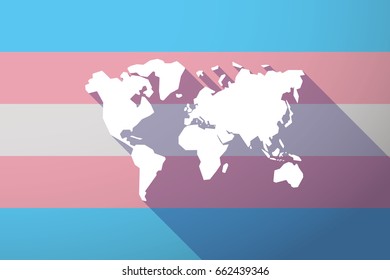 Silhouette White World Map Shadow On Stock Vector (Royalty Free ...