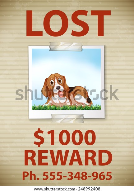 Illustration Lost Dog Sign Stock Vector (Royalty Free) 248992408