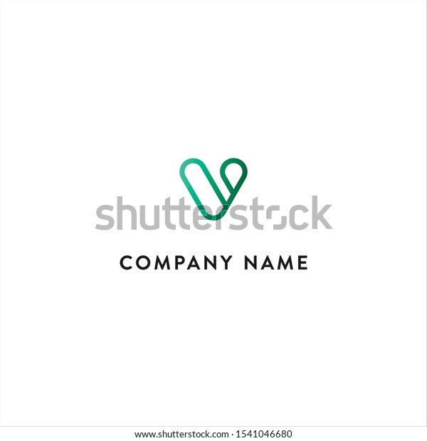 Illustration Love Shape Letter V Logo Stock Vector (Royalty Free ...