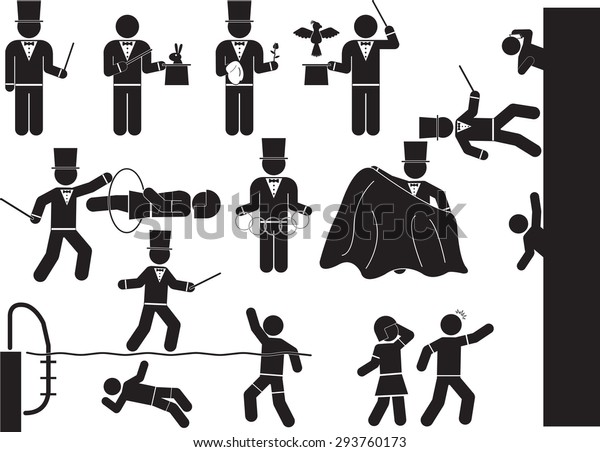 Illustration Magic Show Icon Set Stock Vector (Royalty Free) 293760173 ...