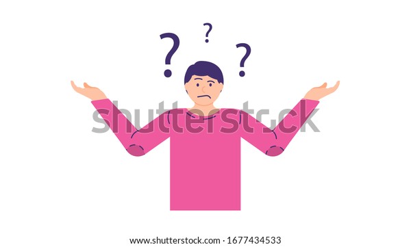 Illustration Man Asking Questions Concept Frequently Stock Vector ...