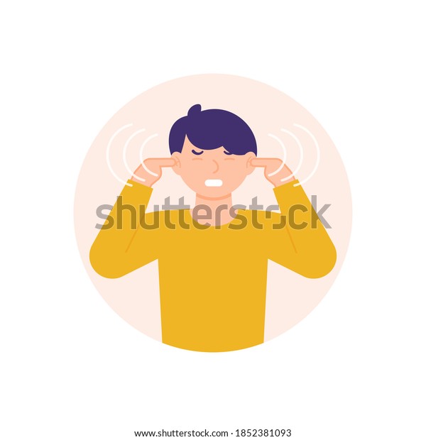 Illustration Man Covering His Ears His Stock Vector (Royalty Free ...