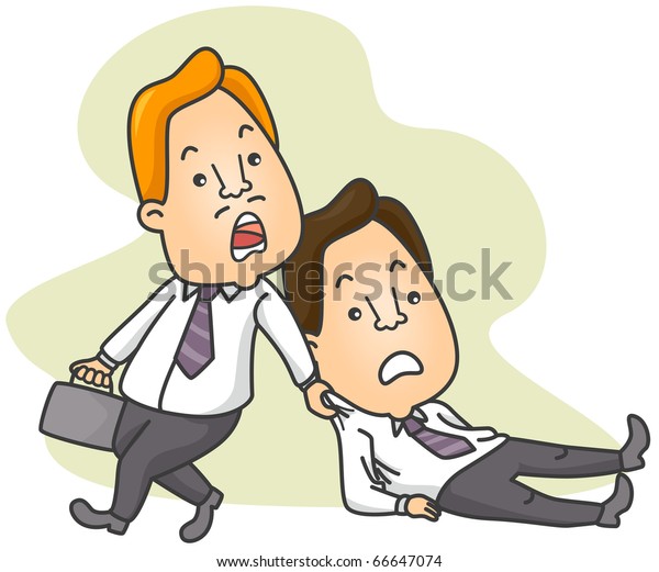 Illustration Man Dragging Colleague Work Stock Vector (Royalty Free ...