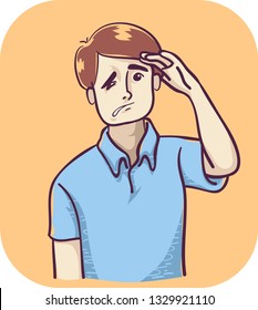Illustration Man Half His Face Dropping Stock Vector (Royalty Free ...