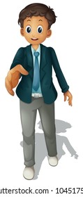 Illustration Man Offering Handshake Stock Vector (Royalty Free ...