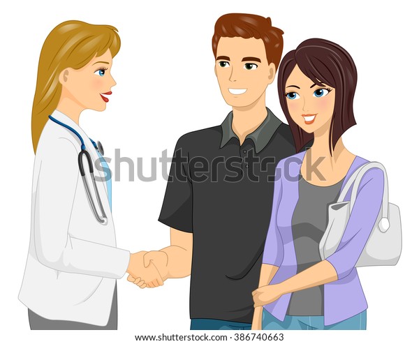 Illustration Man Shaking Hands Doctor Together Stock Vector (Royalty ...