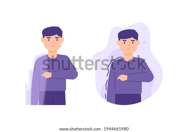 Illustration Man Suffering Onesided Paralysis Body Stock Vector ...