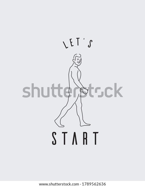 Illustration Man Walking Thinking About New Stock Vector (Royalty Free ...