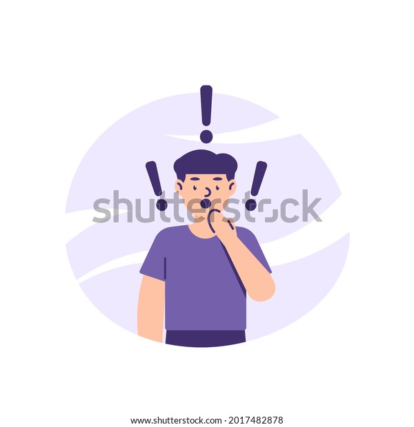 Illustration Man Who Surprised Not Expecting Stock Vector (Royalty Free ...