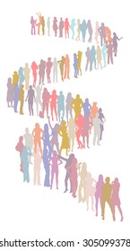 Illustration Many People Stock Vector (Royalty Free) 305099378 ...