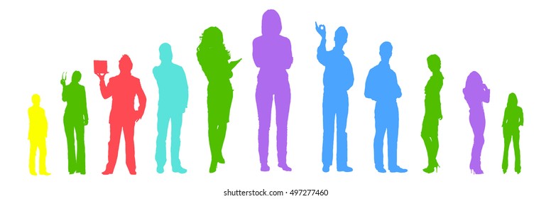 Many Vector Silhouettes Stock Vector (Royalty Free) 316172072 ...