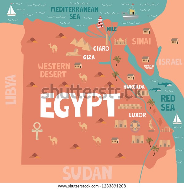 Stock Illustrations Of Map Of Egypt X10484010 Search Clipart