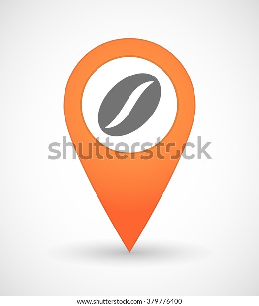 Illustration Map Mark Icon Coffee Bean Stock Vector (Royalty Free ...