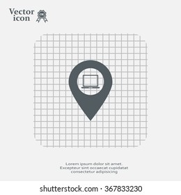 Illustration Map Mark Icon Laptop Stock Vector (Royalty Free) 367833230 ...